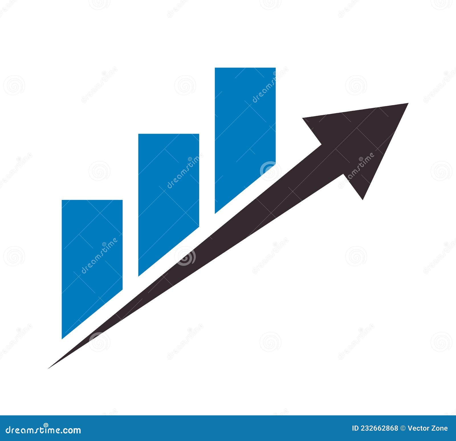 Rising Up Statistic Bar Business Logo Vector Illustration Stock Vector ...