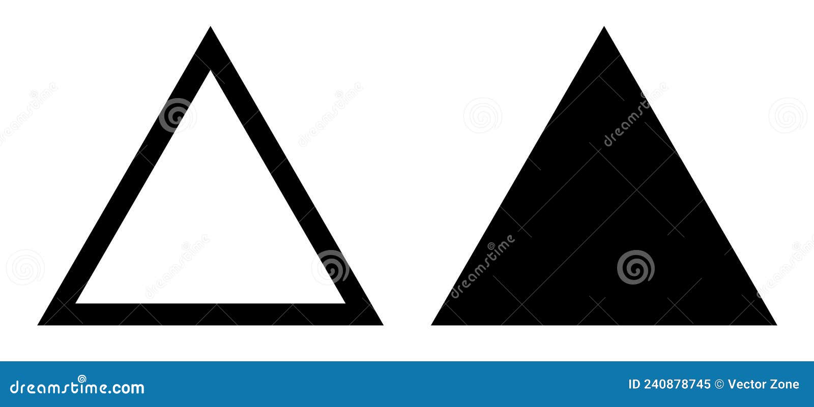Equilateral Triangle Shape Symbol, Black And White Vector Silhouette ...