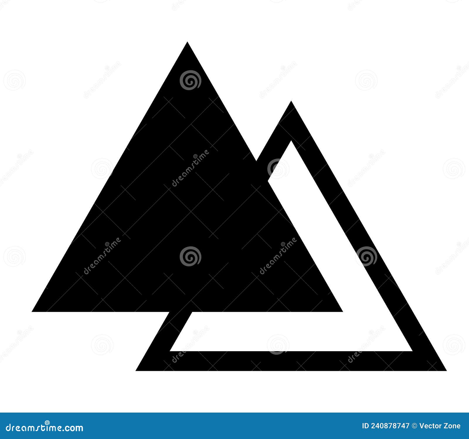 Equilateral Triangle Shape Symbol, Black And White Vector Silhouette ...