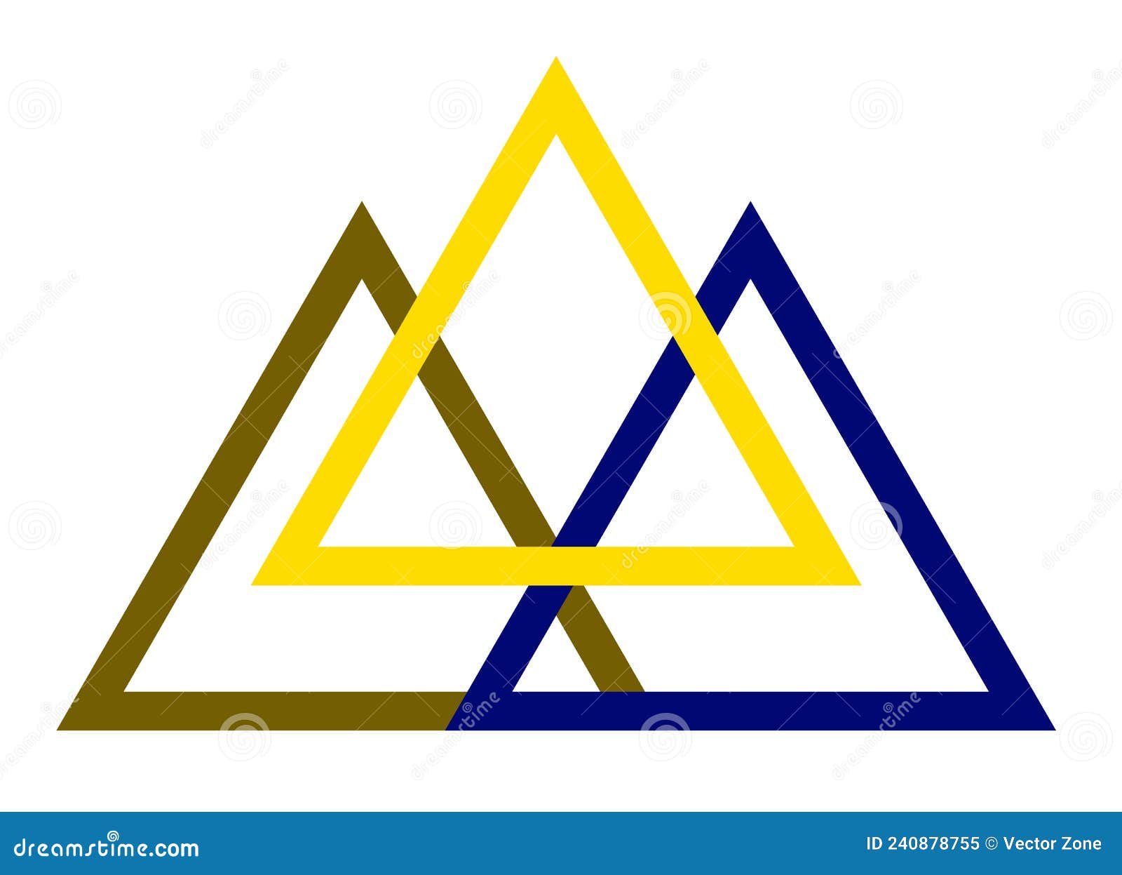 Equilateral Triangle Frame With Colorful Multi-layered Outline And ...