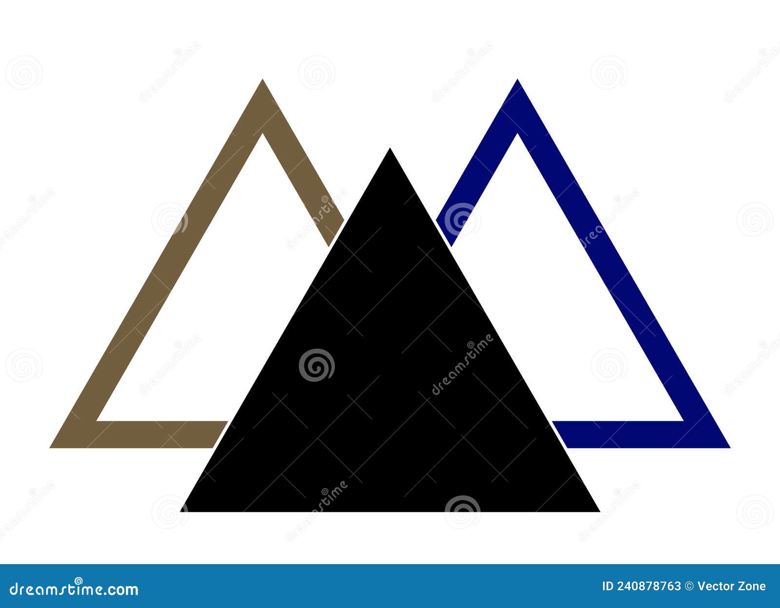 Equilateral Triangle Frame With Colorful Multi-layered Outline And ...