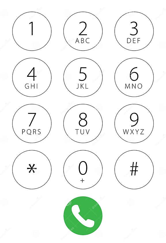 Mobile Phone Touch Screen Dialing Digits Call Stock Vector ...