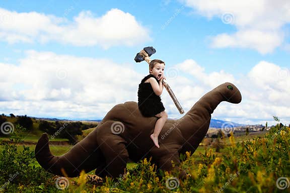 Dreamy Adventures of Dino Boy Stock Image - Image of field, trek: 25229629