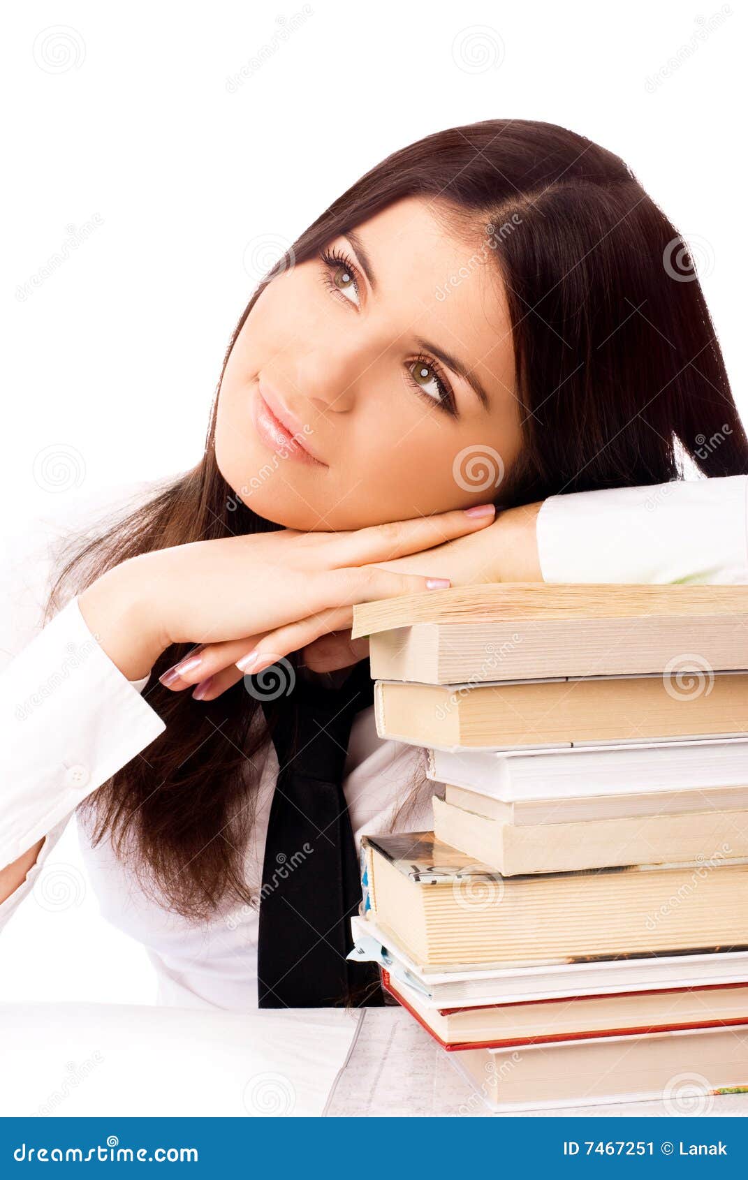 Dreamy beautiful student stock image. Image of happy, library - 7467251