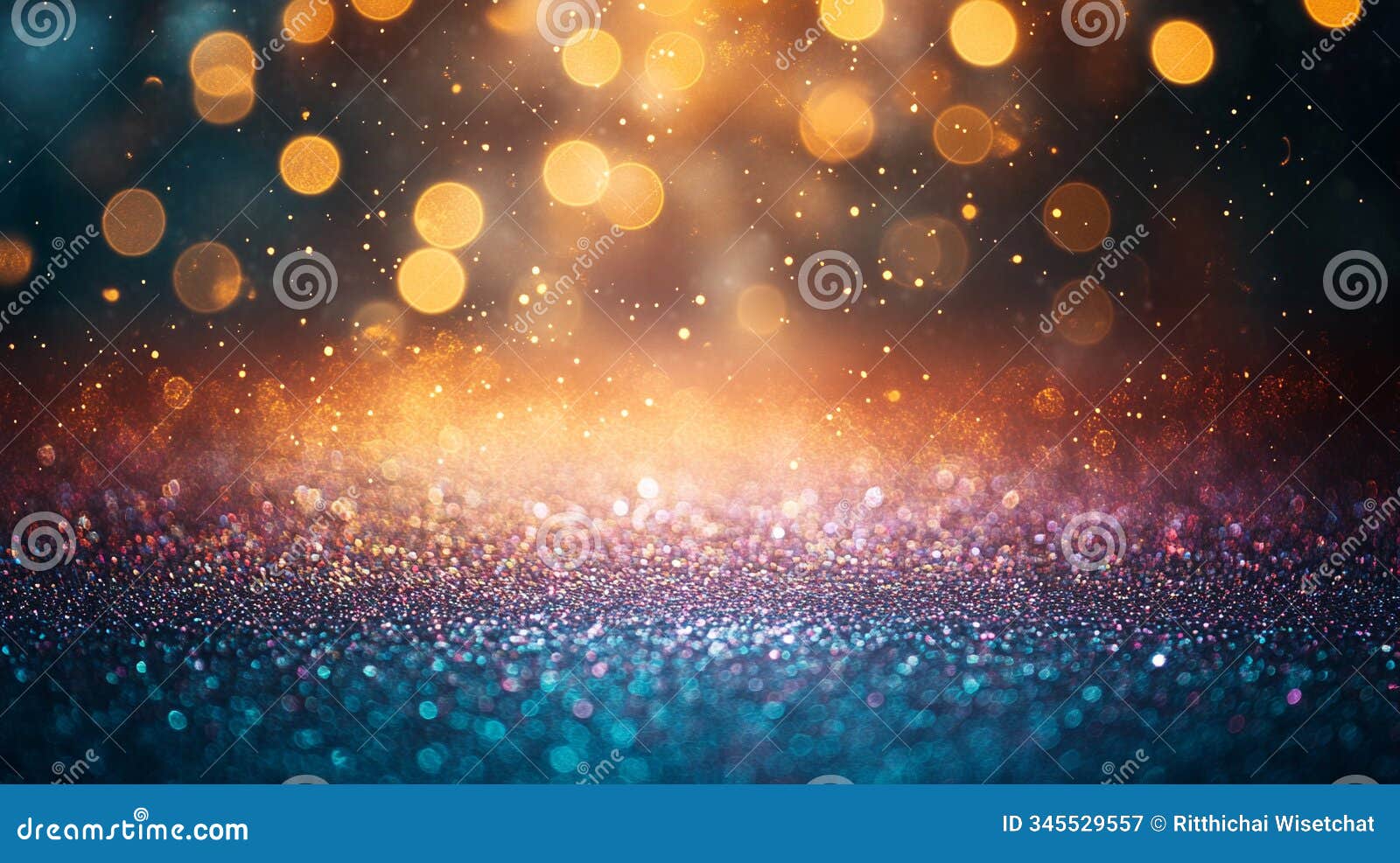 Blue Sparkles On A Dark Blue Background, Fireflies Flying In The Night ...