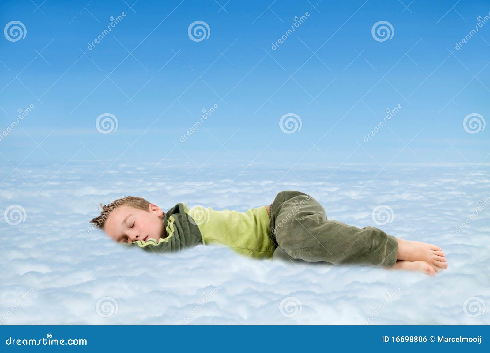Dreamy Boy stock photo. Image of rest, cloud, sleeping - 16698806