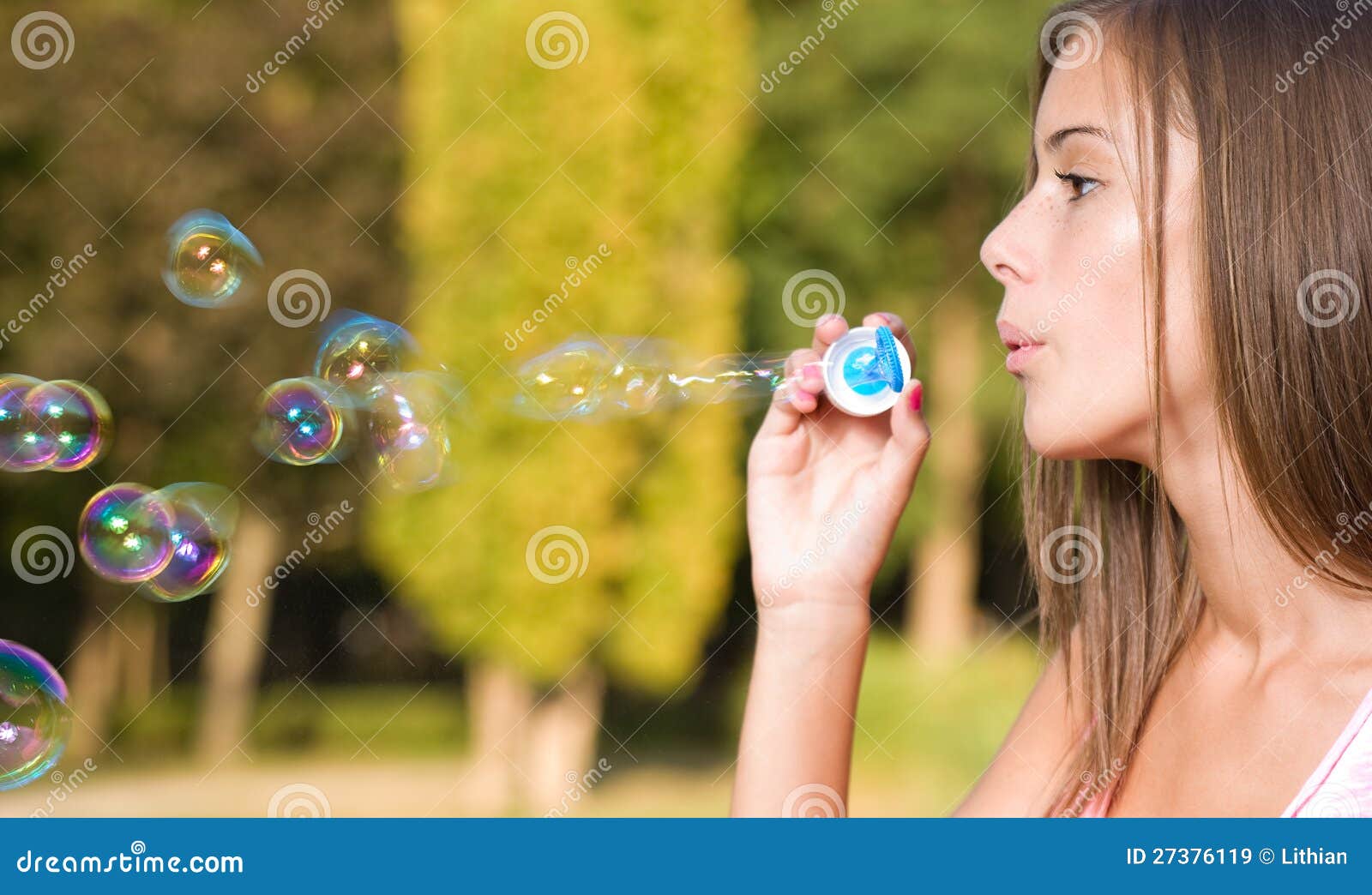 Dreamy bubble girl. stock image. Image of cute, girl - 27376119
