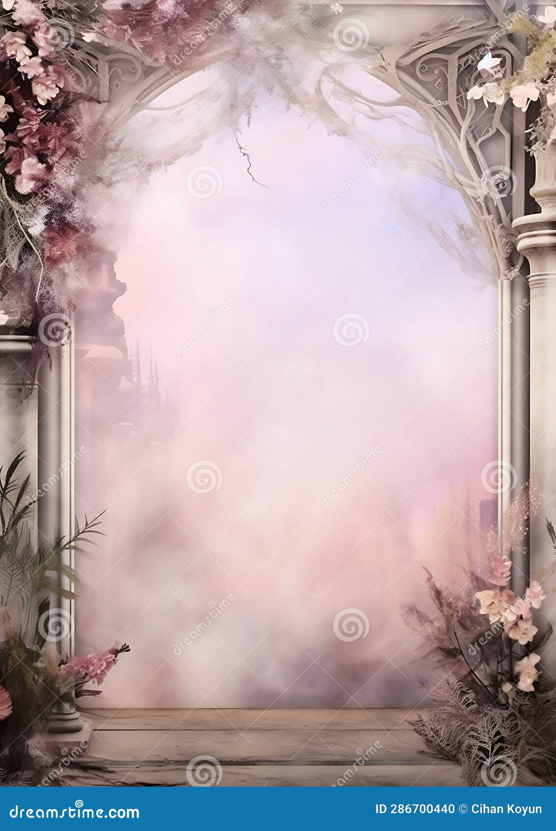 Dreamy floral backdrops stock illustration. Illustration of template ...