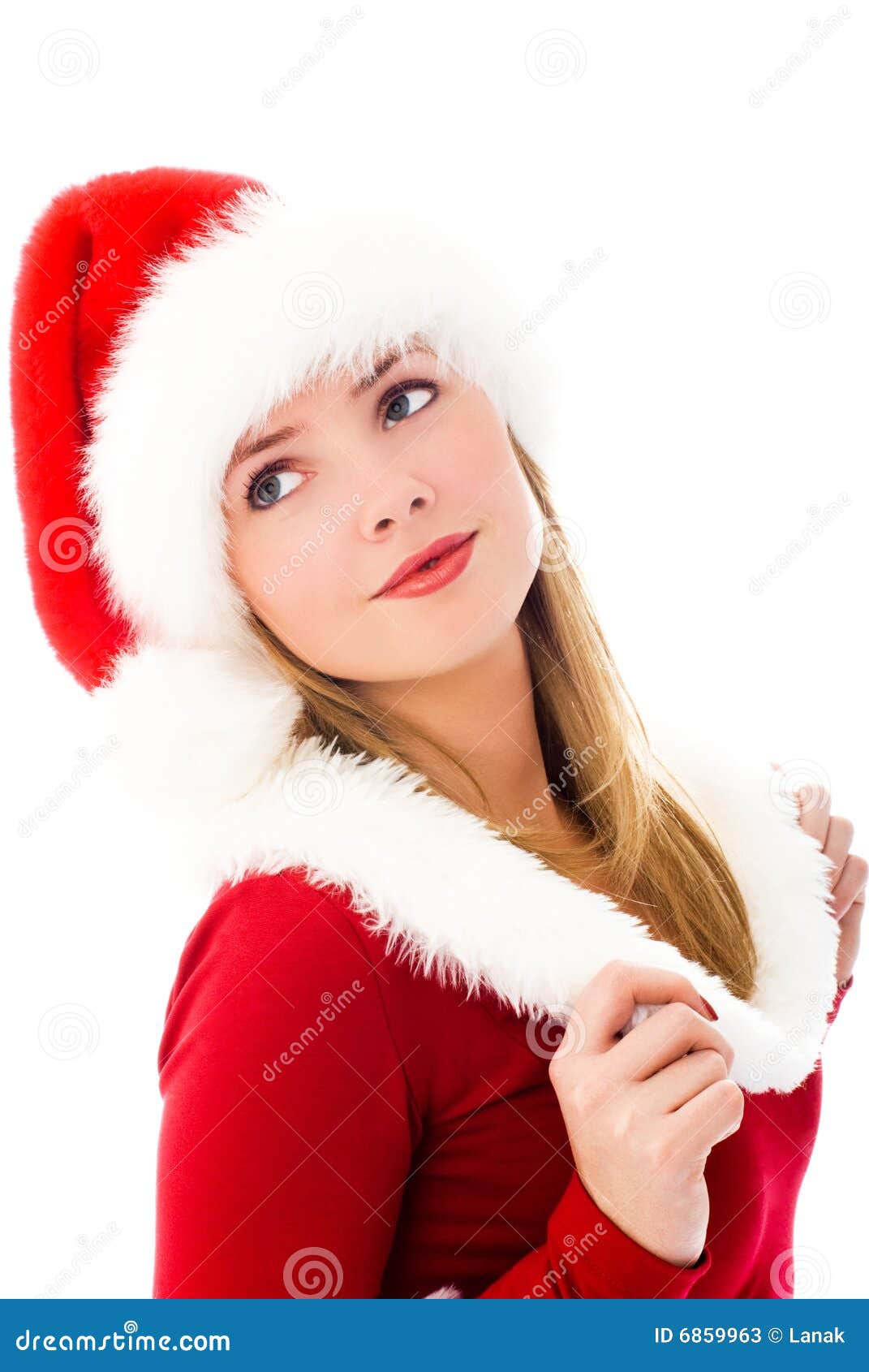 Santa Girl In Bikini On The Beach Resort With Present Royalty-Free ...