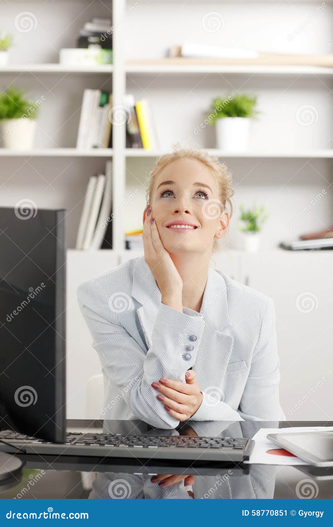 Dreamy girl portrait stock image. Image of imagination - 58770851