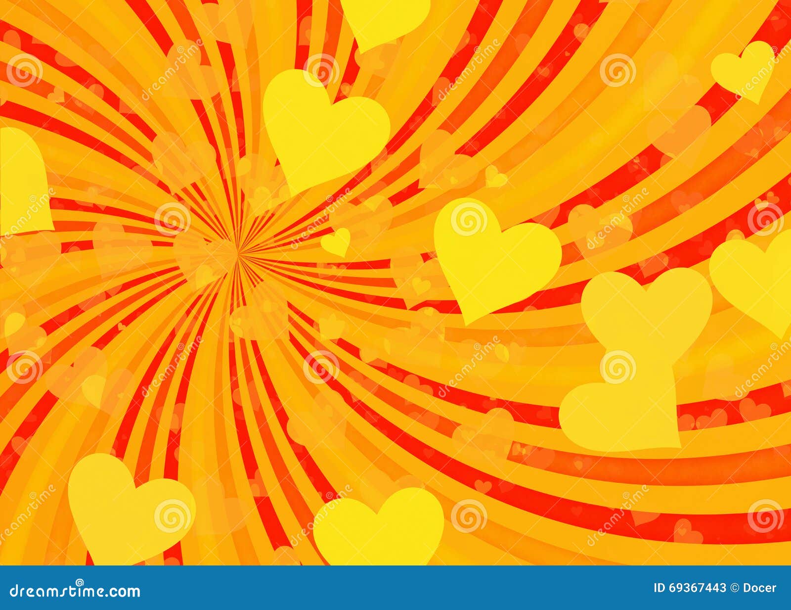 Dreamy Light Hearts on Sun Rays Backgrounds Stock Illustration ...