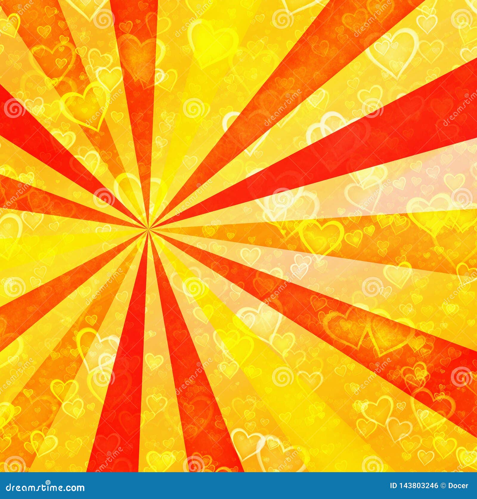 Dreamy Light Hearts on Sun Rays Backgrounds Stock Illustration ...