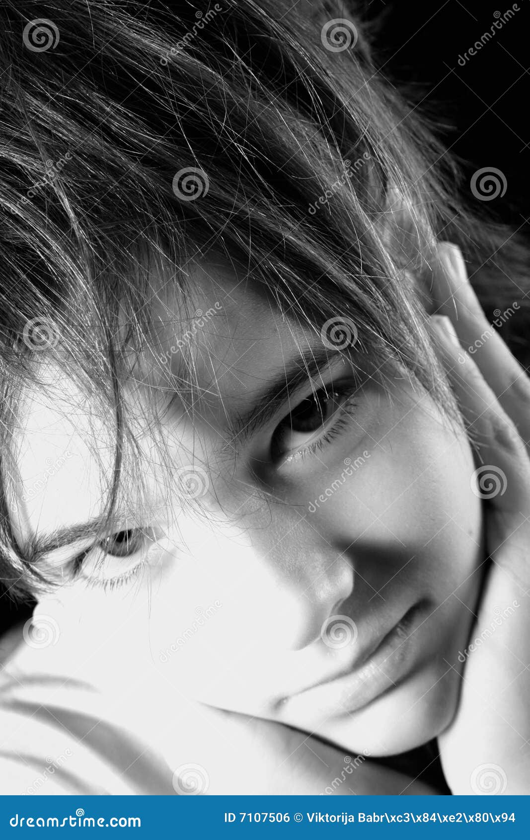Dreamy look stock photo. Image of portrait, expression - 7107506