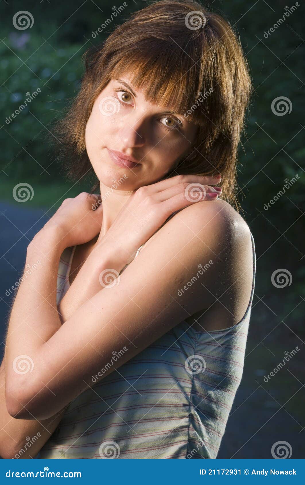 Dreamy look at the camera stock image. Image of stomach - 21172931