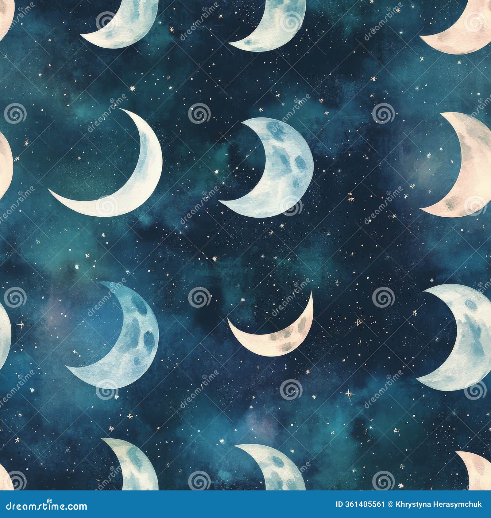 A Dreamy Moon Phase Pattern, Where Crescent and Full Circles Represent ...