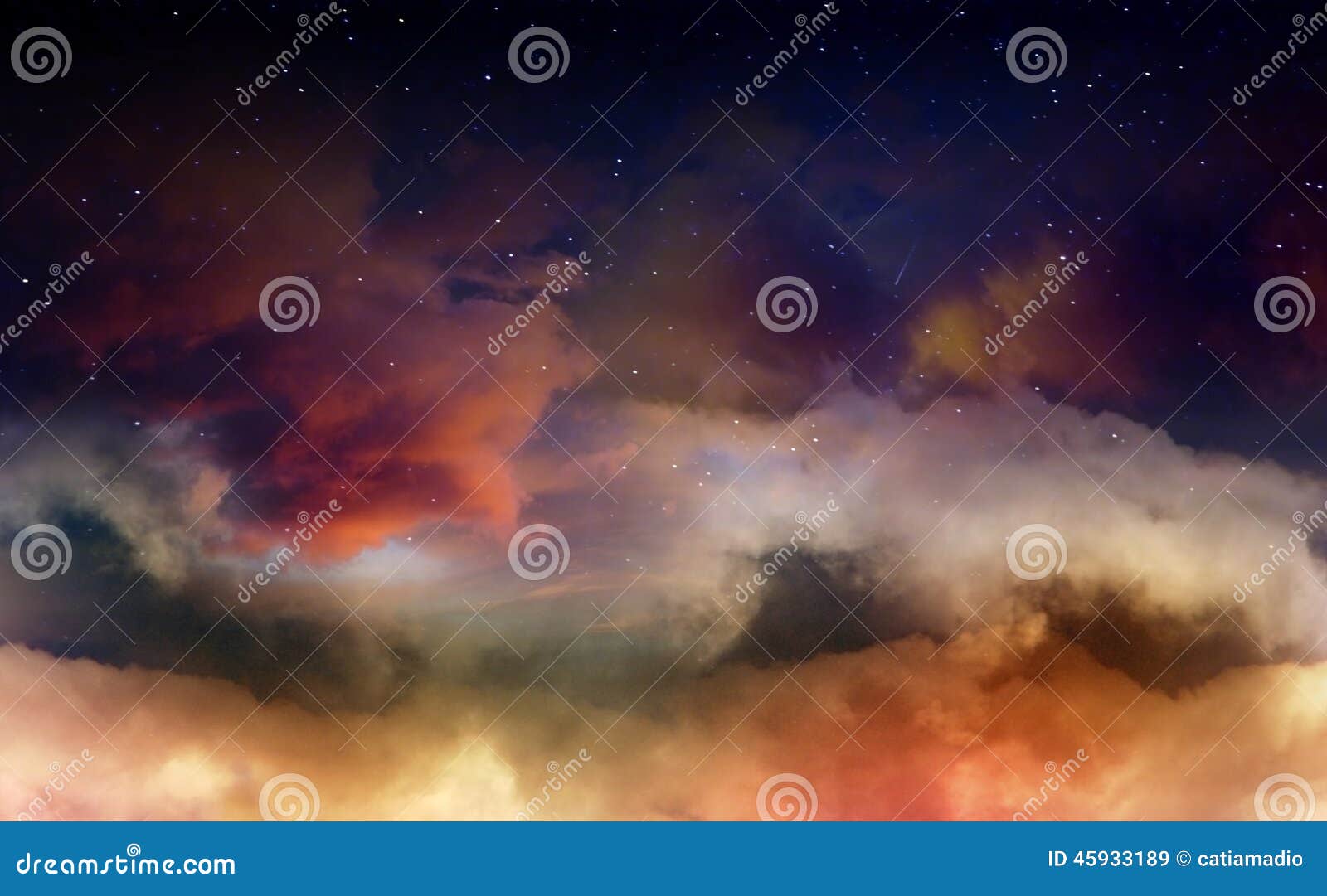Dreamy night sky stock image. Image of atmosphere, space - 45933189