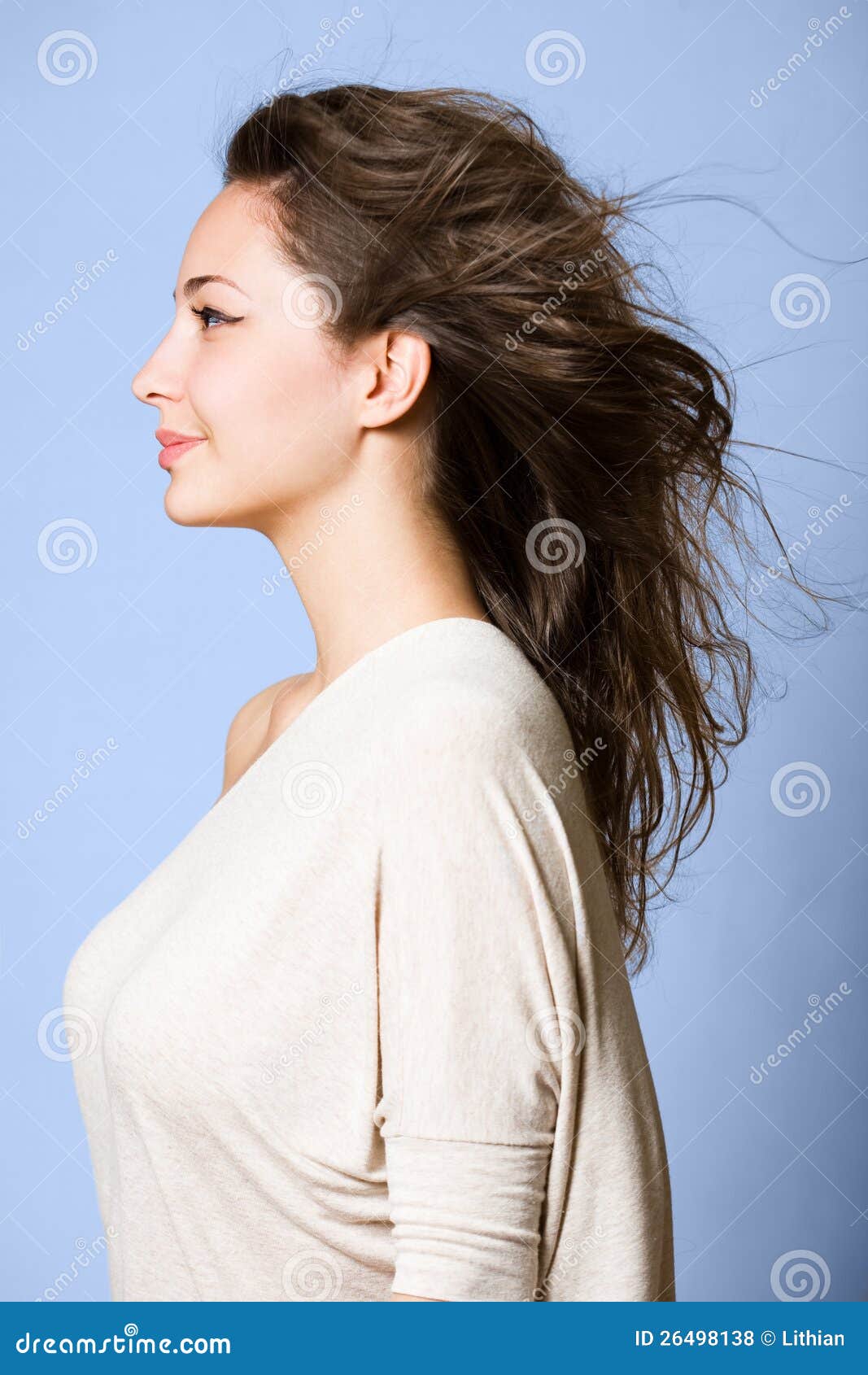Dreamy profile portrait. stock photo. Image of portrait - 26498138