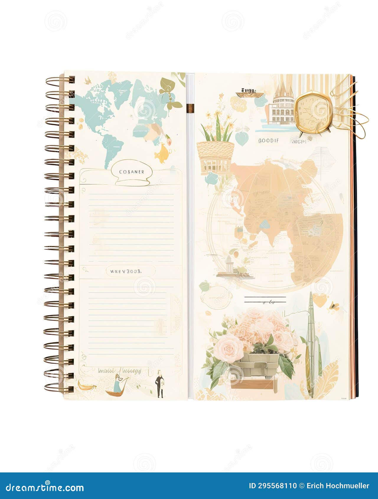 Dreamy Quality of a Travel Journal with White Background Stock Photo ...