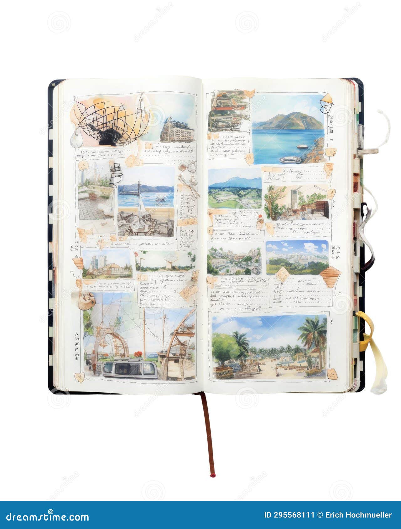 Dreamy Quality of a Travel Journal with White Background Stock Image ...