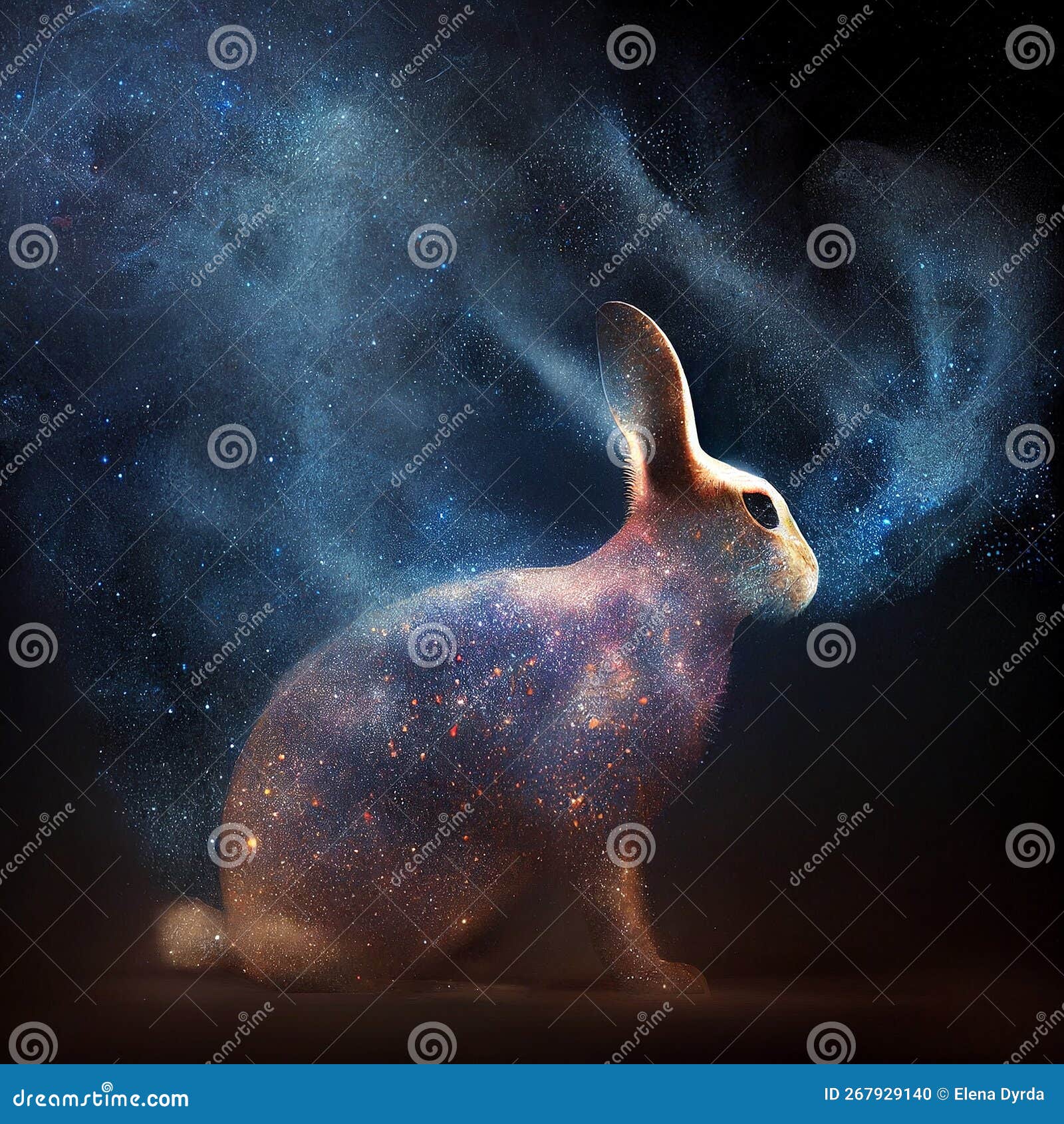 Dreamy Rabbit Made of Myst and Stardust. AI Generated Stock Photo ...