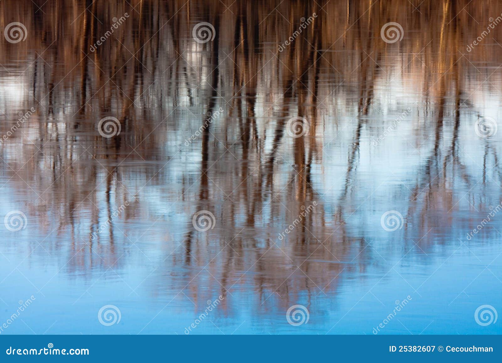 Dreamy Reflection of Trees in River Stock Image - Image of brown, timed ...