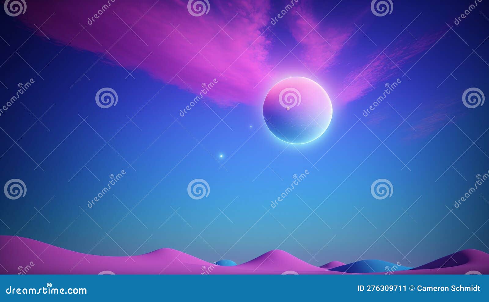 A Dreamy Scene of a Planet with a Pink Sky and a Pink Cloud AI ...