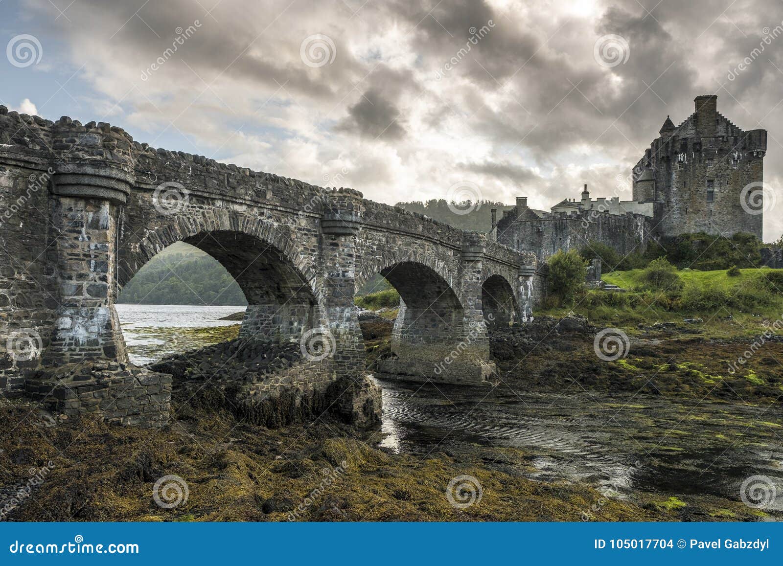 A Dreamy Scottish Castle with an Old Stone Bridge Stock Photo - Image ...