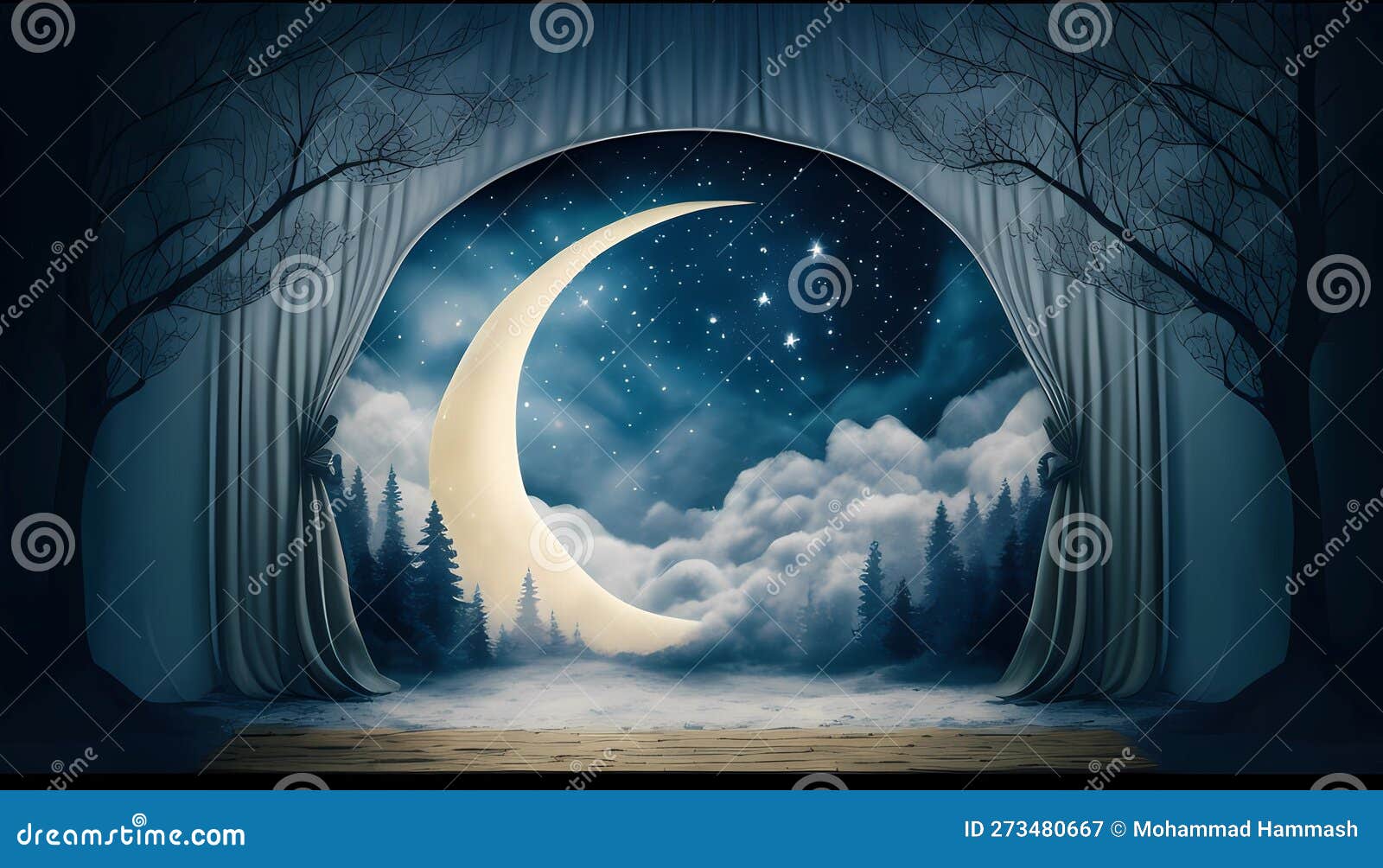 Dreamy Stage Backdrop, Made with Generative AI Stock Image - Image of ...