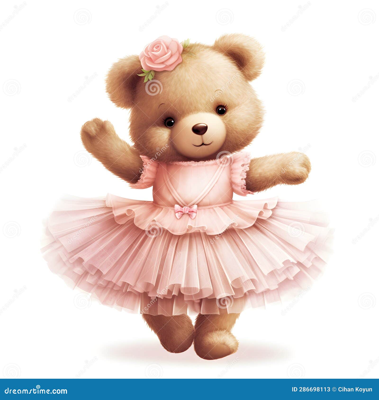 Dreamy teddy dance art stock illustration. Illustration of cute - 286698113