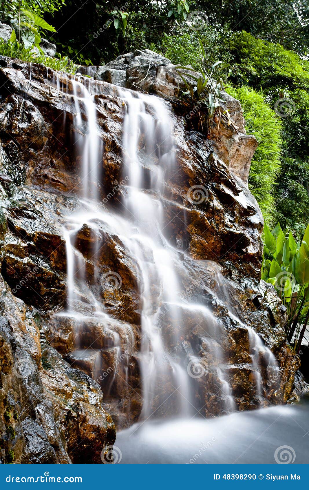 Dreamy Waterfall in the Forest Stock Photo - Image of cliffs, peace ...