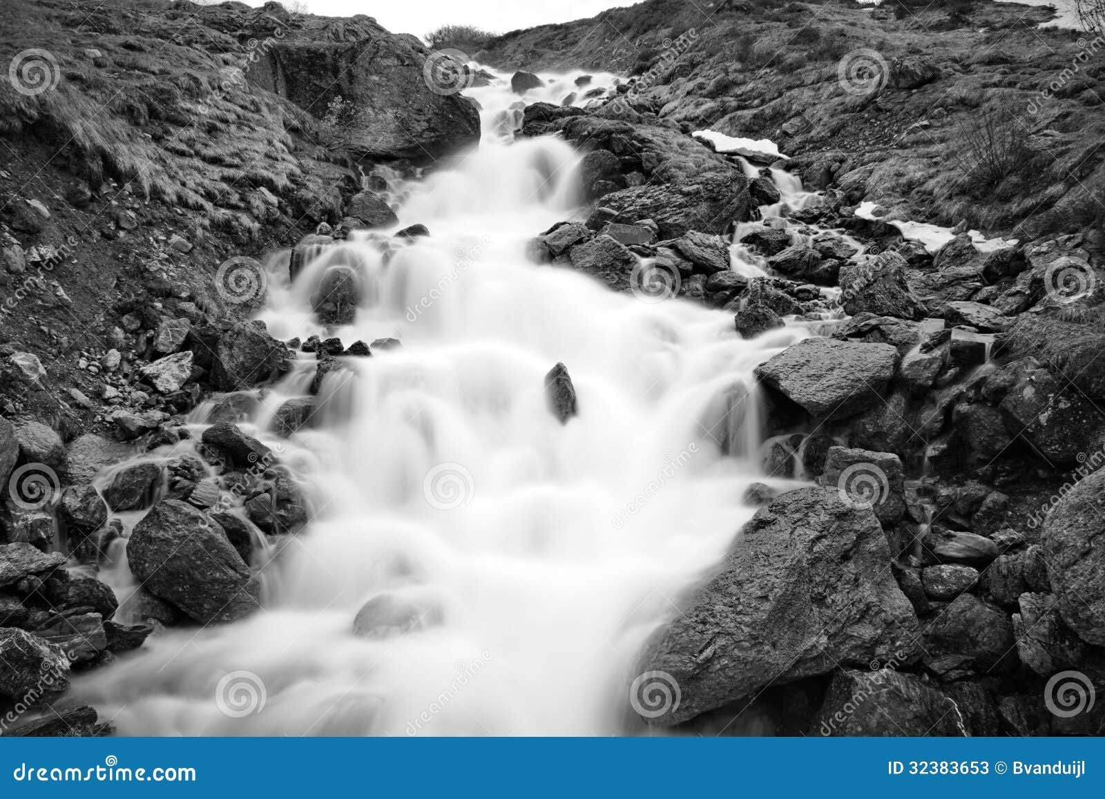 Dreamy Waterfall between Rocks Stock Image - Image of white, waterfall ...