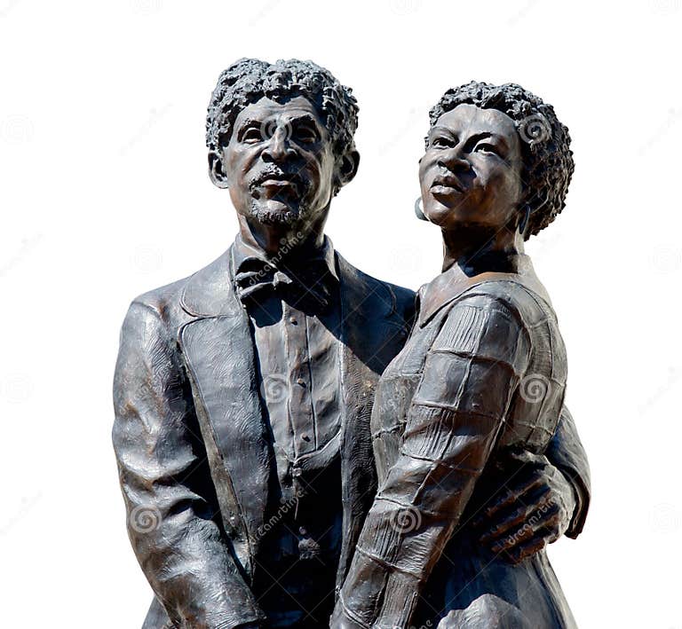 Dred Scott and Wife Harriet Robinson Statue on White Background ... Dred Scott and Wife Harriet Robinson Statue on White Background ...