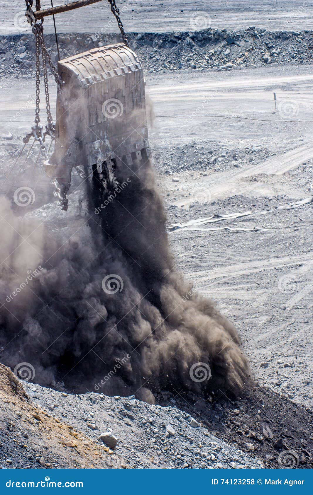 Dredge ladle at open pit stock photo. Image of loading - 74123258