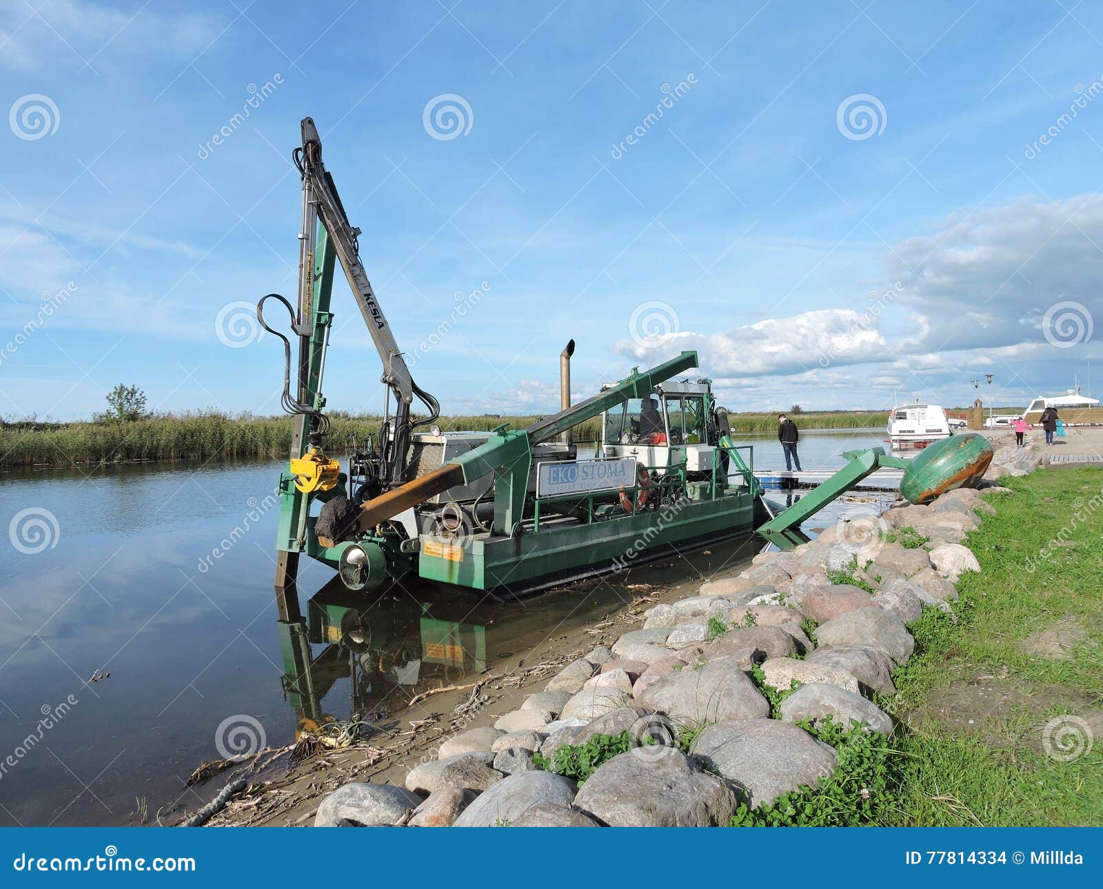 Dredger in Dreverna Town Marina, Lithuania Editorial Stock Image ...