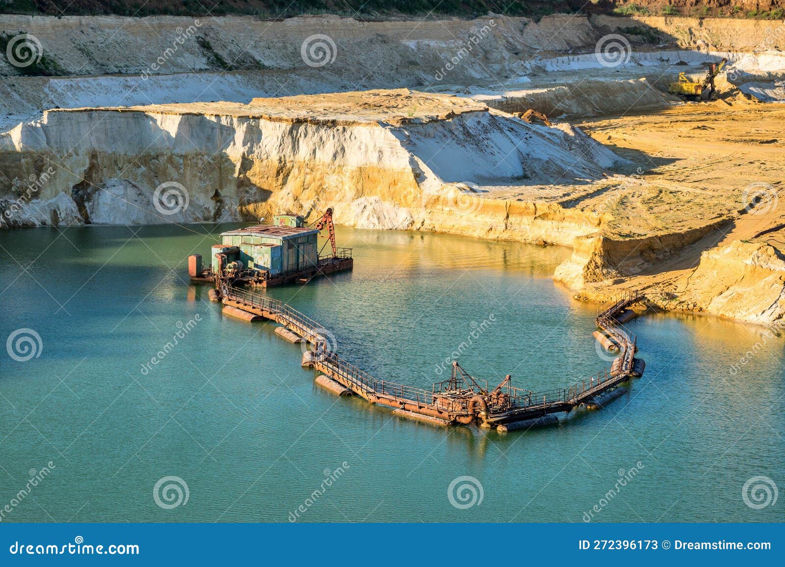 Dredger in a sand pit stock image. Image of equipment - 272396173