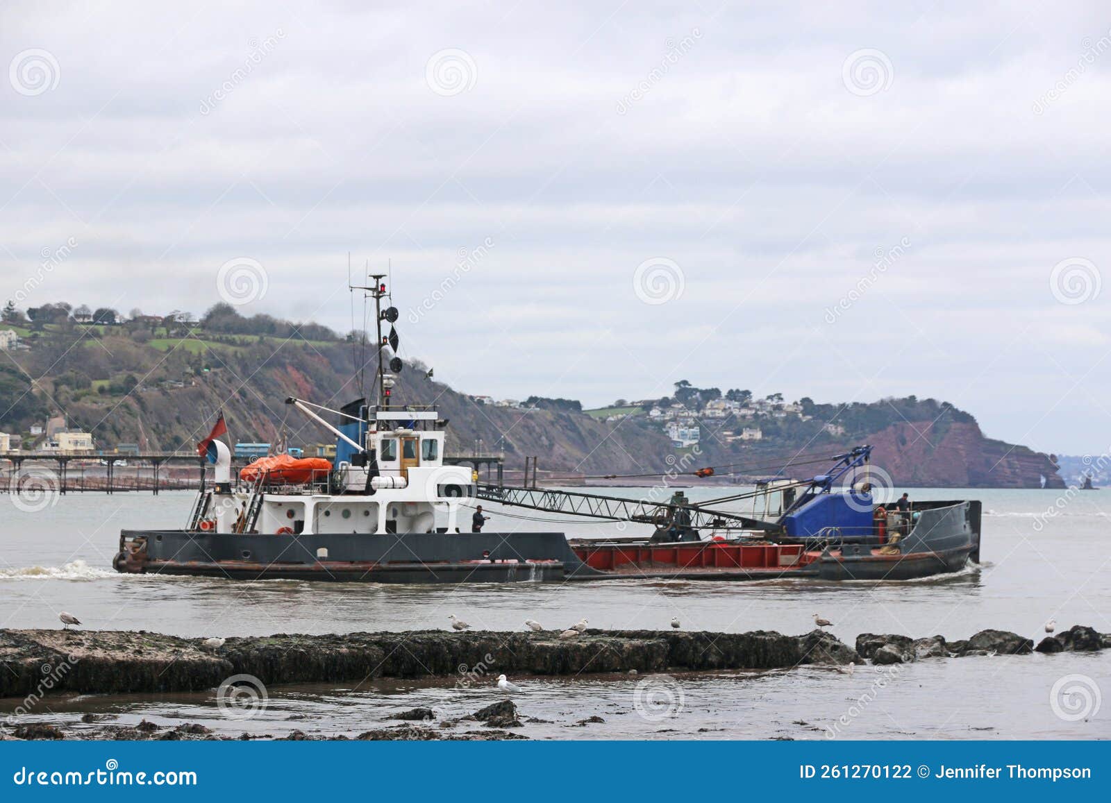 Dredger Working on the River Teign, Teignmouth Stock Photo - Image of ...