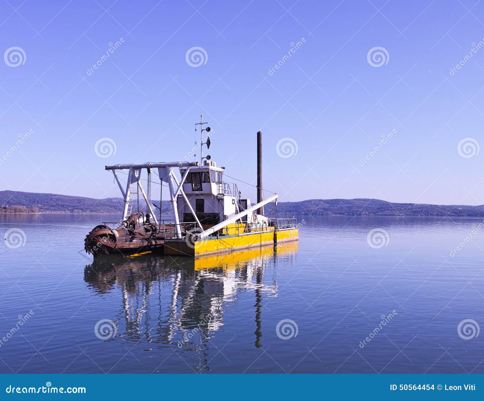 Dredging boat stock photo. Image of reflections, dredge - 50564454