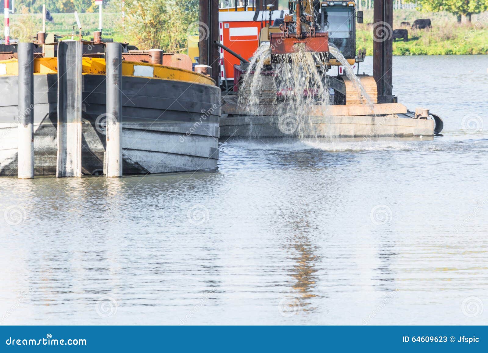 Dredging in the Harbor Basin Stock Image - Image of object, fairway ...