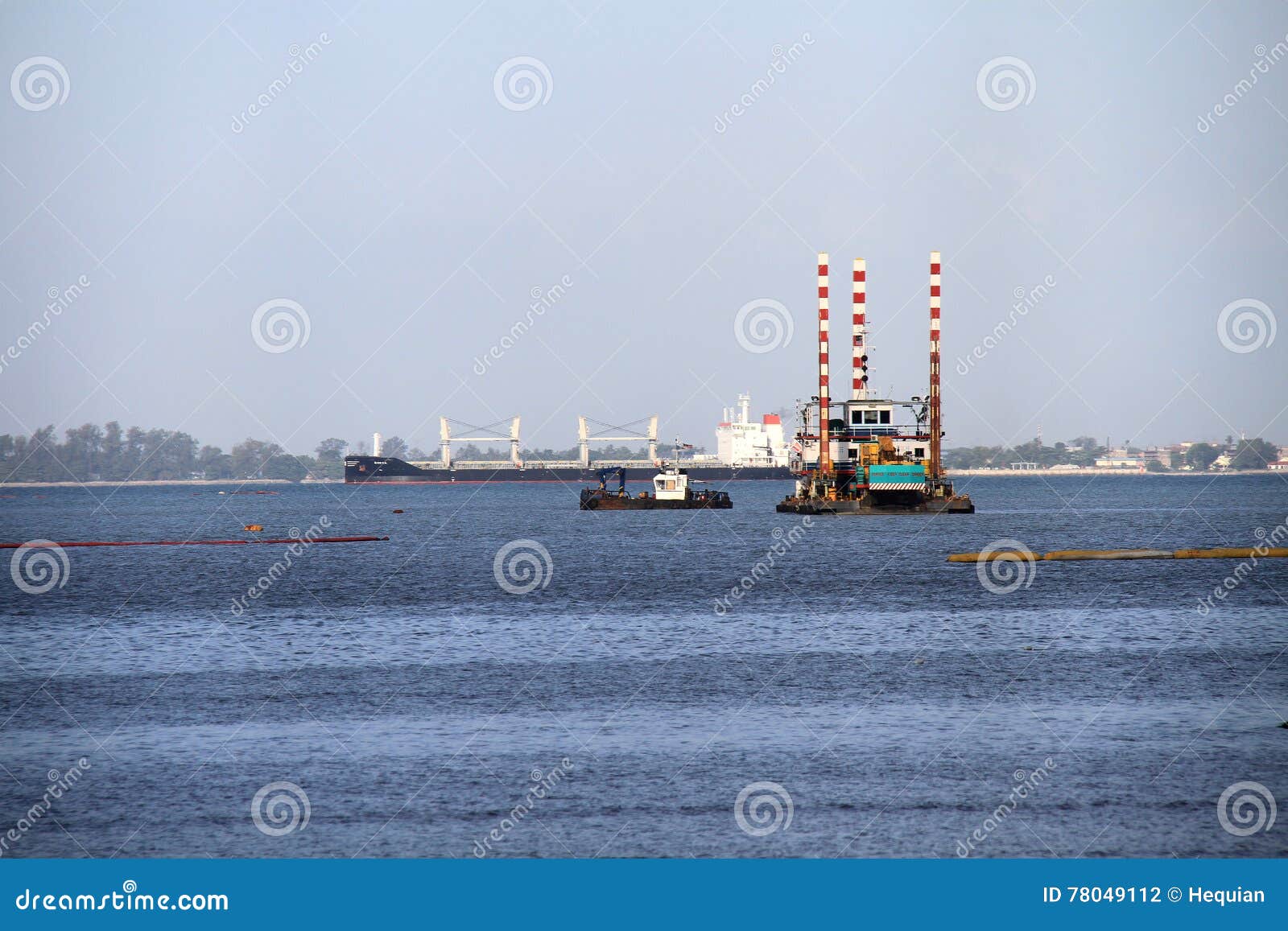Dredging for Land Reclamation Stock Photo - Image of seafront, harbour ...