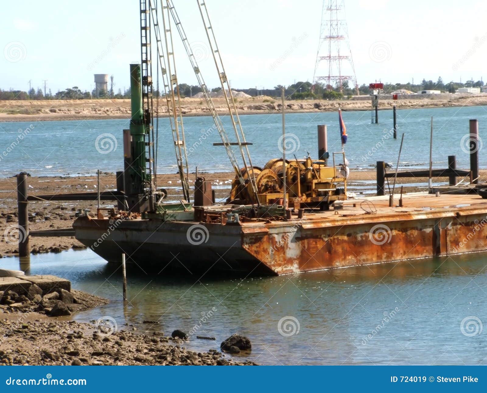 Dredging Platform stock image. Image of boat, ship, business - 724019