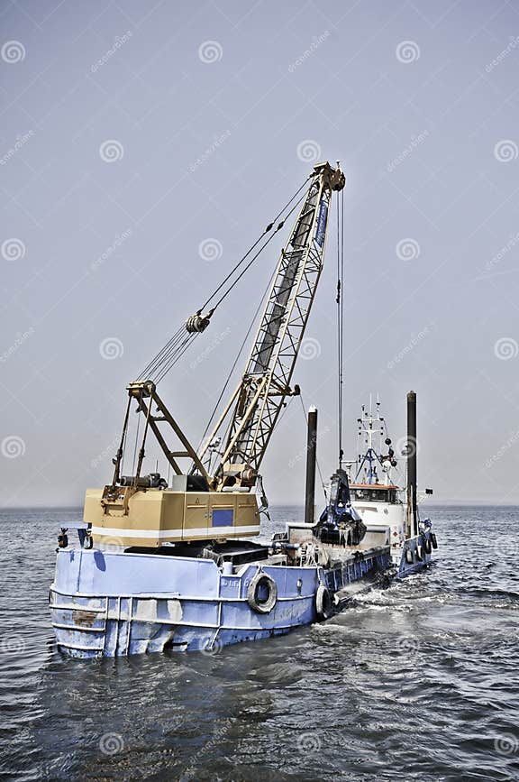 Dredging ship stock image. Image of coast, excavator - 20927775