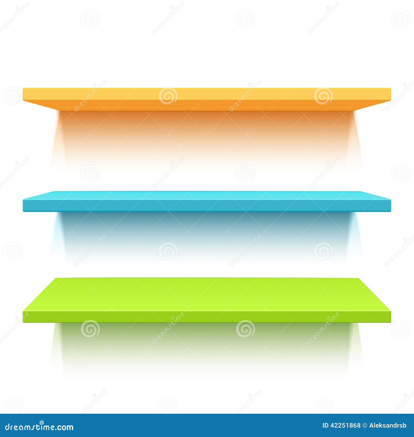 Drei Bunte Realistische Regale Vektor Abbildung - Illustration von ...