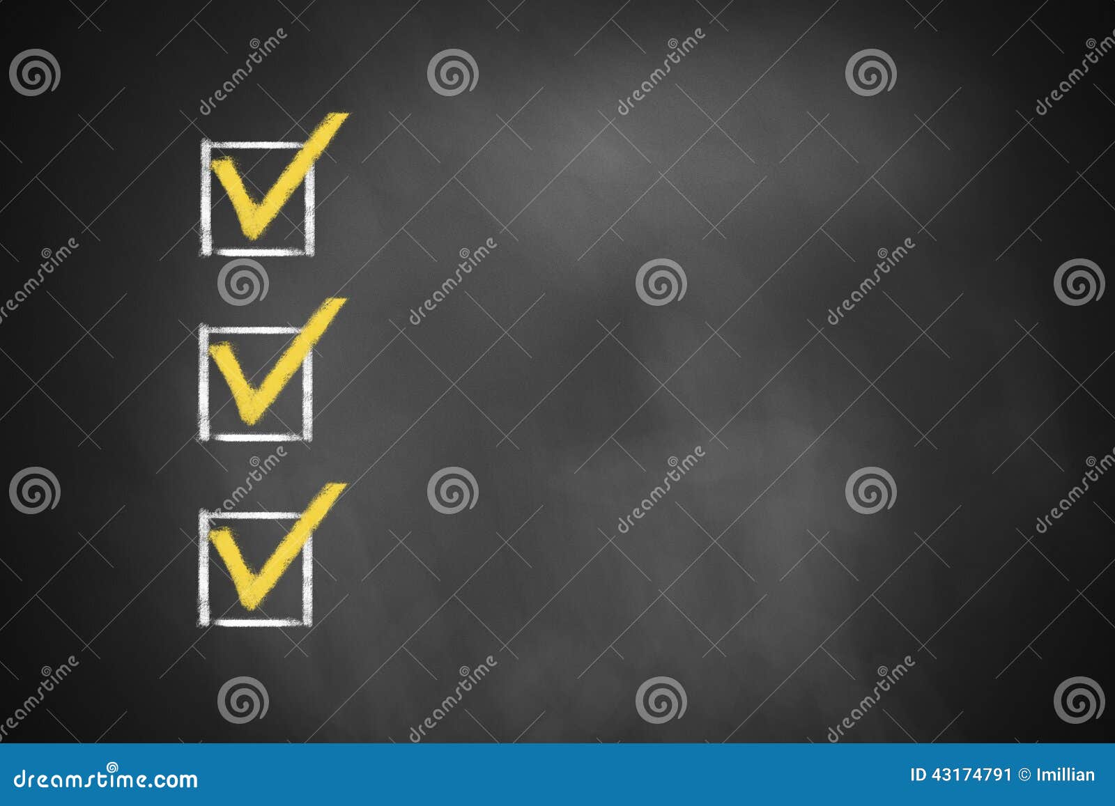 Drei Checkboxes auf Tafel stockbild. Bild von flughafen - 43174791