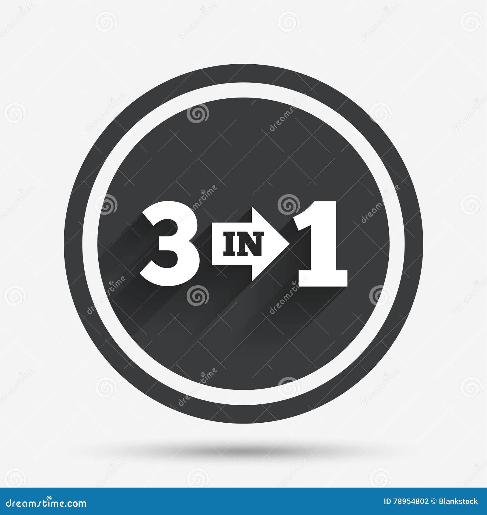 Drei in Einer Zeichenikone 3 in 1 Symbol Mit Pfeil Vektor Abbildung ...