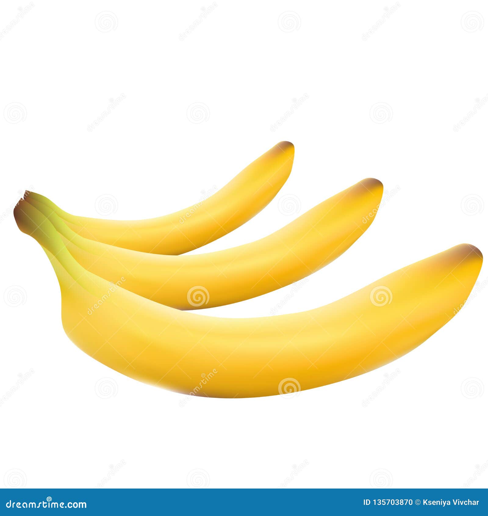 Drei gelbe Bananen stock abbildung. Illustration von organisch - 135703870