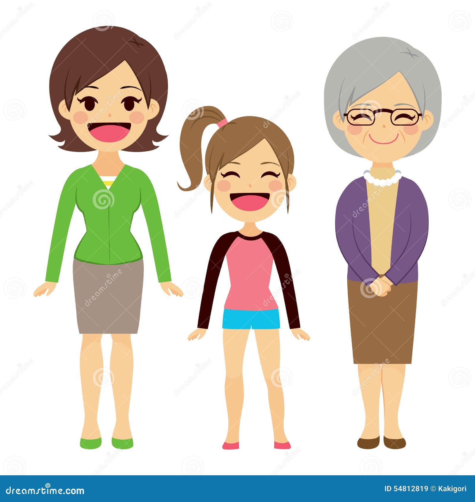 Drei Generations-Frauen vektor abbildung. Illustration von menschlich ...