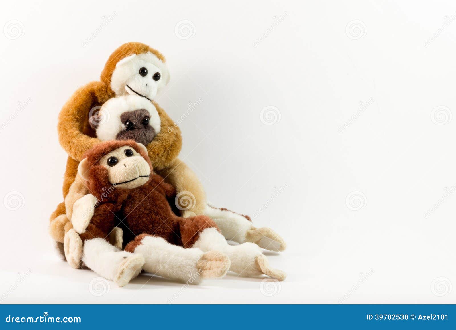 Drei lustige Affen stockfoto. Bild von drei, spielwaren - 39702538