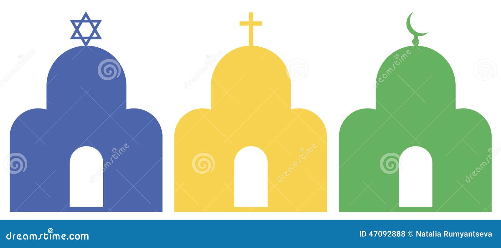 Drei Monotheistische Religionen Stock Abbildung - Illustration von bild ...