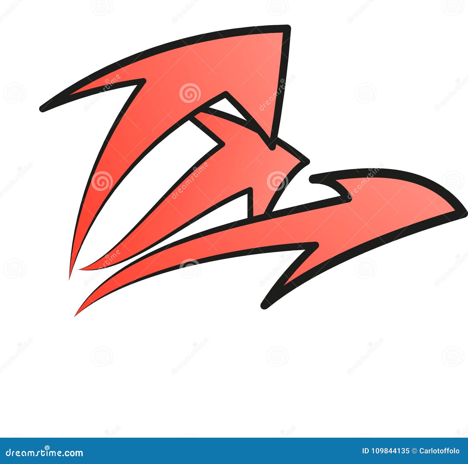 Drei rote Pfeile - Vektor vektor abbildung. Illustration von pfeil ...