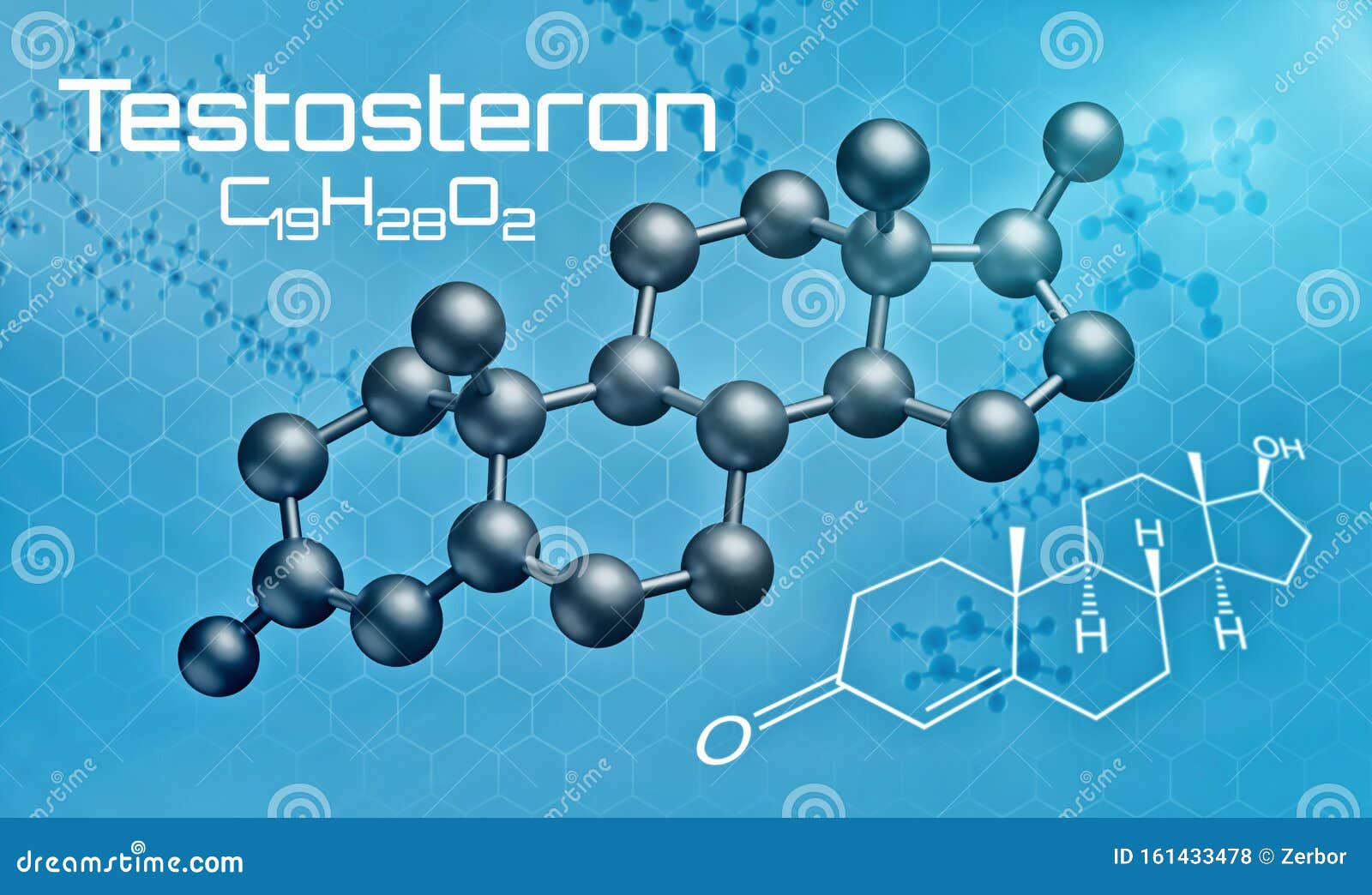 Dreidimensionales Molekulares Modell Von Testosteron - 3D Rendern ...